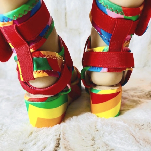 Pazzle | Shoes | Pazzle Very Colorful 2 Platform Velcro Harness Strap ...
